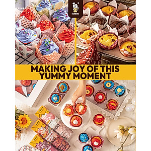 Katbite Tulip Cupcake Liners 200PCS, Muffin Baking Cupcake Liners Holders with French Style Leaves Design, Baking Cups, Cupcake Wrapper for Party, Wedding, Birthday, Christmas Cupcake Liners