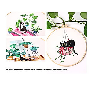Yeerovan 3 Sets Embroidery Kit for Beginners with Stamped Pattern/Cross Stitch Kits for Craft Lover Hand Stitch,Needlepoint Kits for Adults, Color Threads