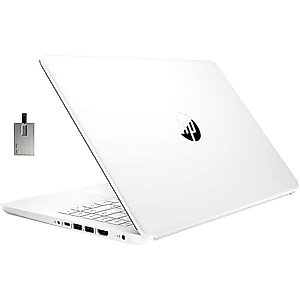 HP 2021 Stream 11.6" HD Laptop Computer, Intel Celeron N4000 Processor, 4GB RAM, 64GB eMMC, 1-Year Office 365, Webcam, Intel UHD Graphics 600, Bluetooth, Windows 10 S, White, 128GB SnowBell USB Card