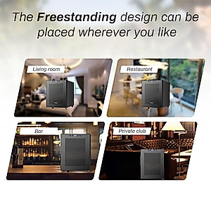 MoGed Mini Cooler 35L with Temperature and Humidity System, Made With Spanish Cedar, Full Glass Door, For Business &Gift