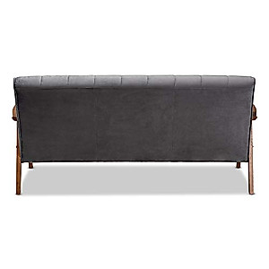 Baxton Studio Sofas, One Size, Grey/Walnut