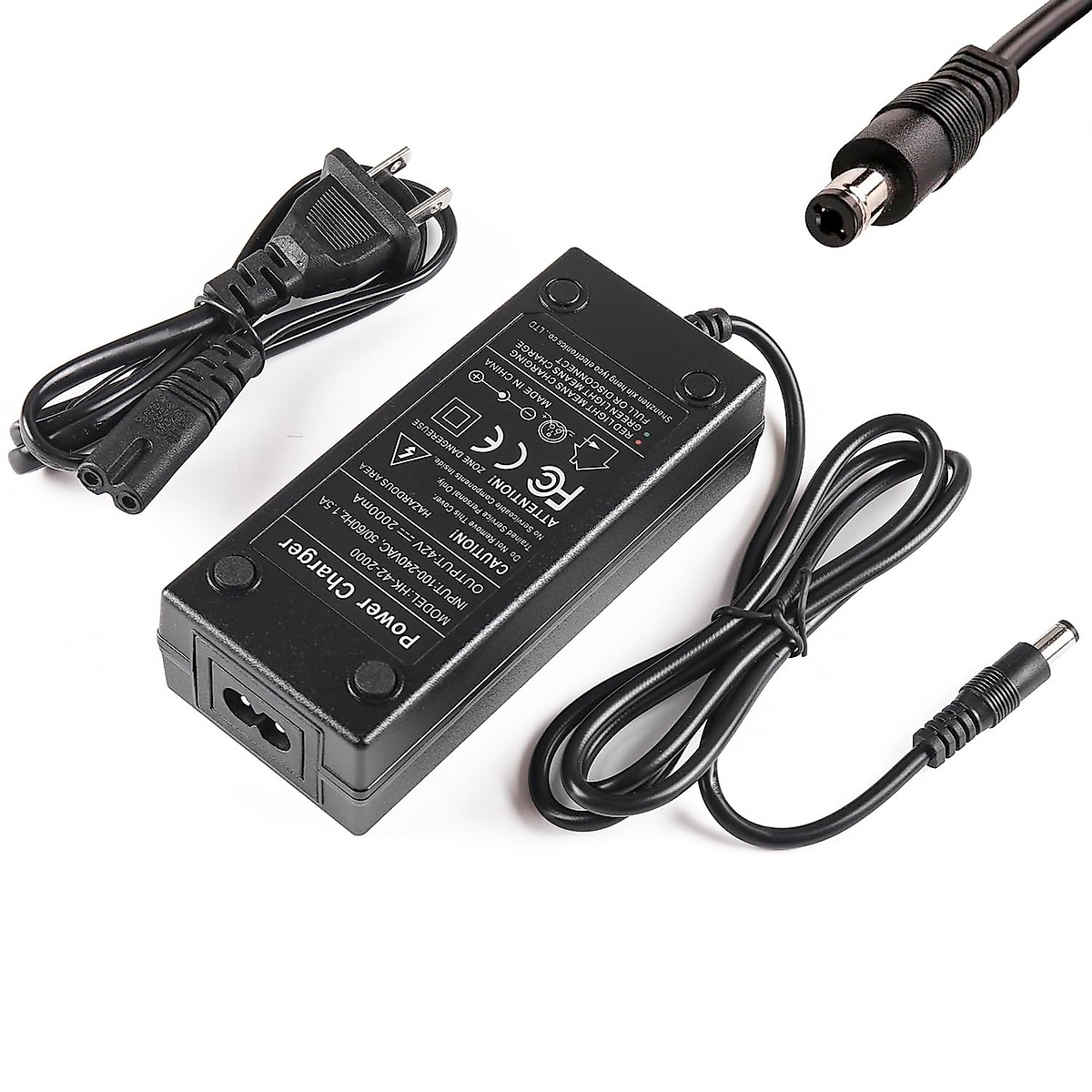 42V 2A Charger 1 Prong for 36V Lithium Ebike Escooter Compatible with Gotrax and All Brands' Electric Bike Scooter 5.5mm Plug