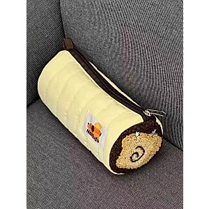 XZR Cute Pen Bag Case Box Stocking Stuffers Cute Creative Cream Roll Cartoon Large Capacity Pink Cat/Yellow Dog Zipper Makeup Organizer Storage Bag Box Nice Gift (Yellow&Dog)