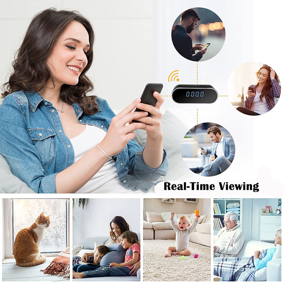 2024 New Hidden Camera Detector, No Audio, WiFi Nanny Camera for Home Office Indoor Surveillance Camera with Motion Detection, Night Vision