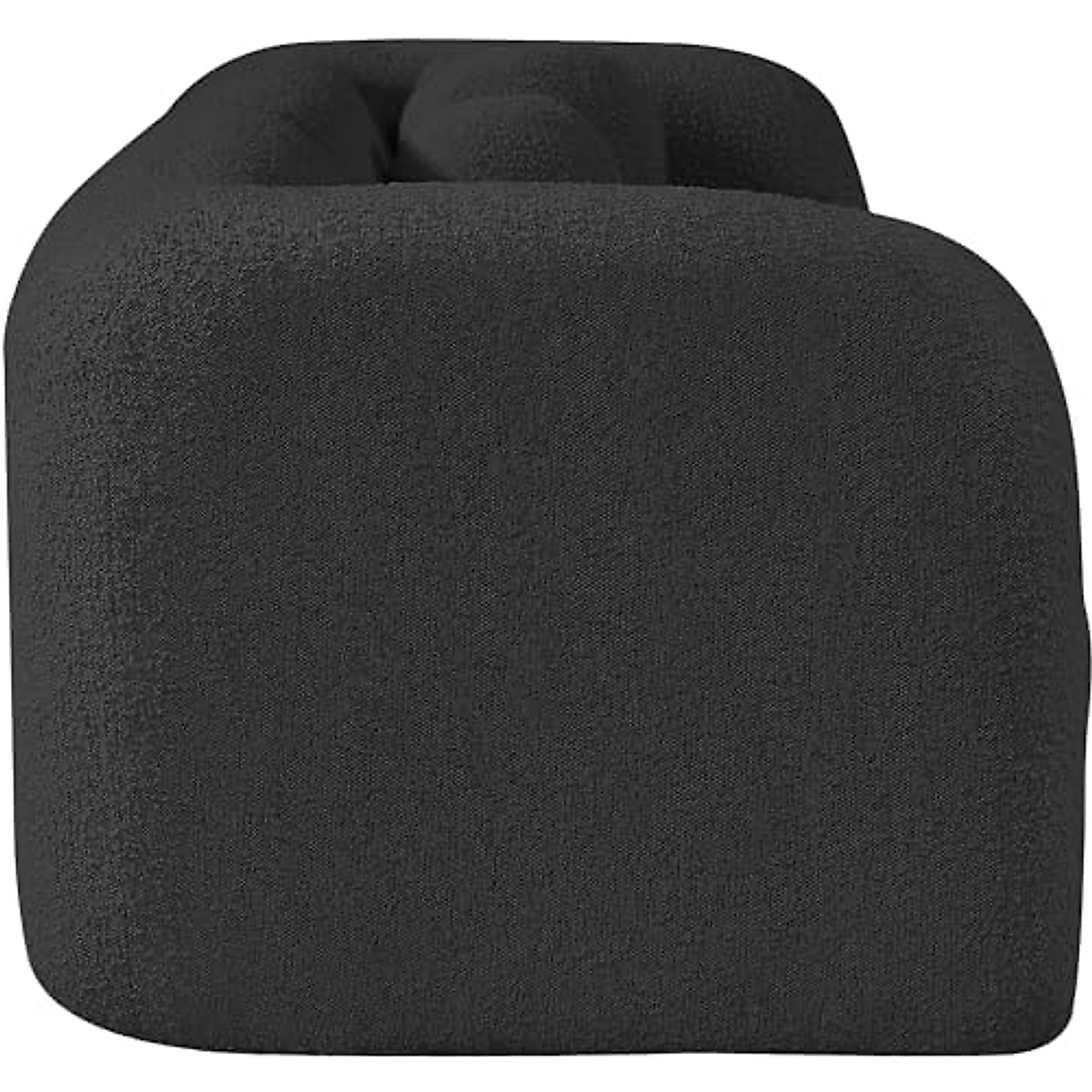 Meridian Furniture 139Black-S Emory Collection Art Deco Boucle Fabric Upholstered Sofa with Rich Black Boucle Fabric, Ball Pillows Included, 89" W x 34" D x 27" H, Black