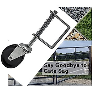 Spring Loaded Gate Caster 4”, Heavy Duty Gate Caster Wheel with Spring Loaded,Universal Mount Pate, 250-500 lbs Load Capacity, 4 Inches Rubber Wheel(Two PCS))