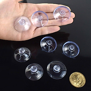 20 Pack Suction Cups for Glass Plastic Sucker Plastic Suction Pads Clear PVC Suction Cup with Hooks for Glass Table Transparent Anti-Collision Sucker Pad for Home Decoration Desk Window (30 mm)