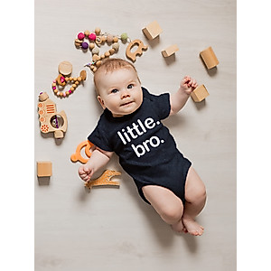Unordinary Toddler little brother newborn outfit for boys little bro baby shower boy romper bodysuit (Charcoal Black, 0-3 Months)