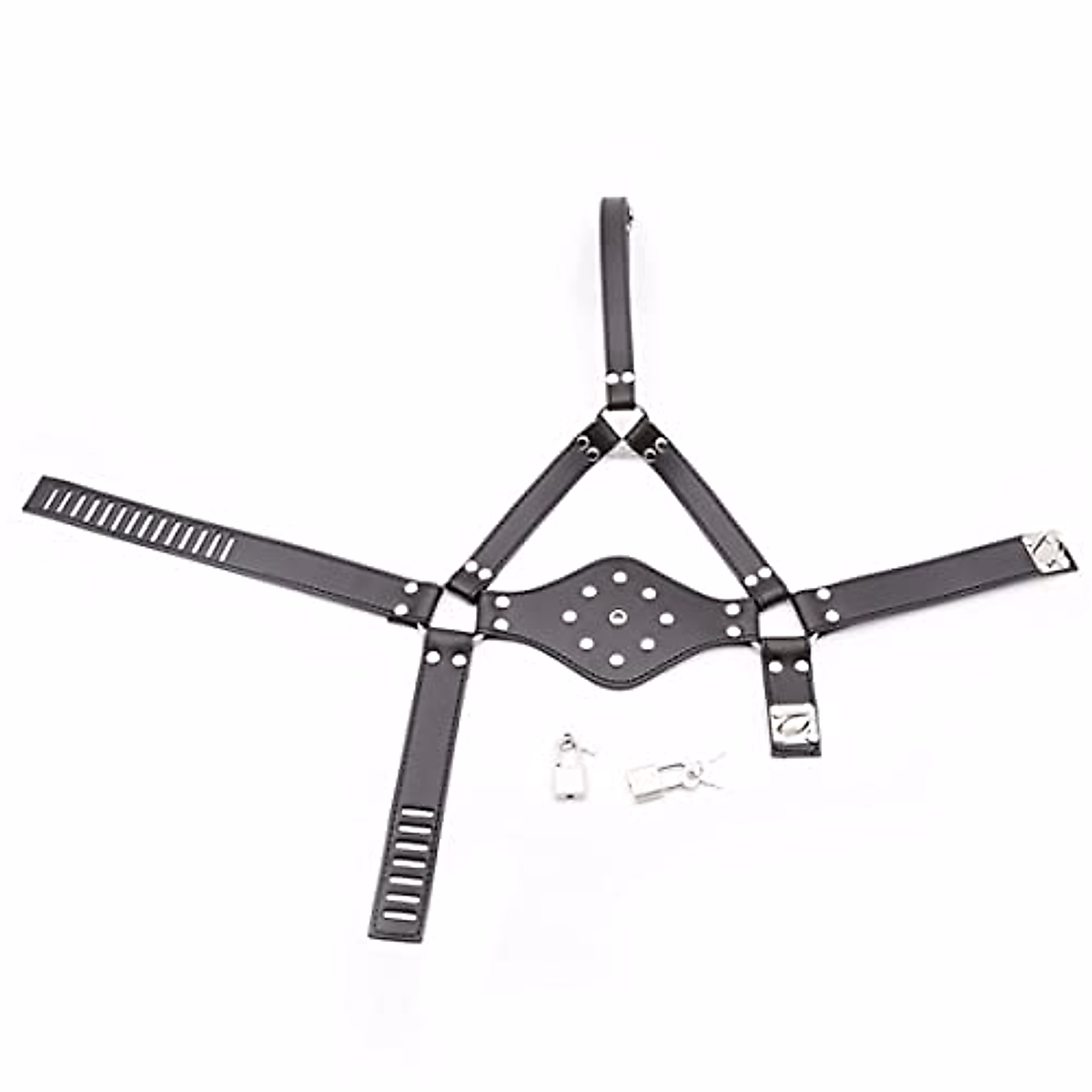 JCAKES Leather Head Harness Masks Sport Head Belts Cosplay Face Masks Rivet Mouth Masks