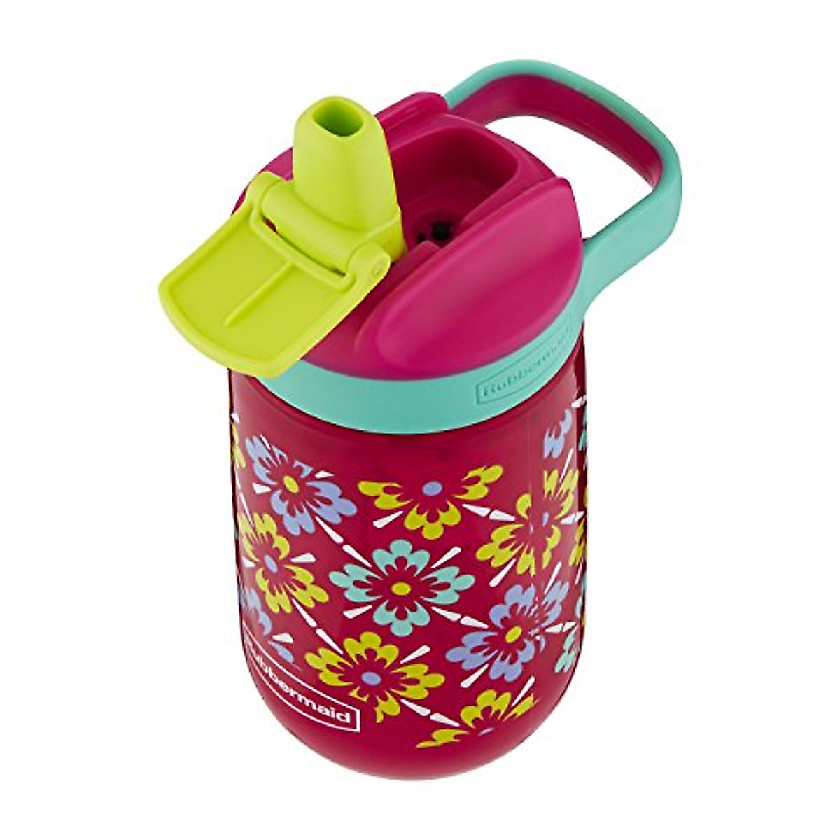 Rubbermaid Leak-Proof Sip Kids Water Bottle, 14 oz, Tiki Flowers Graphic