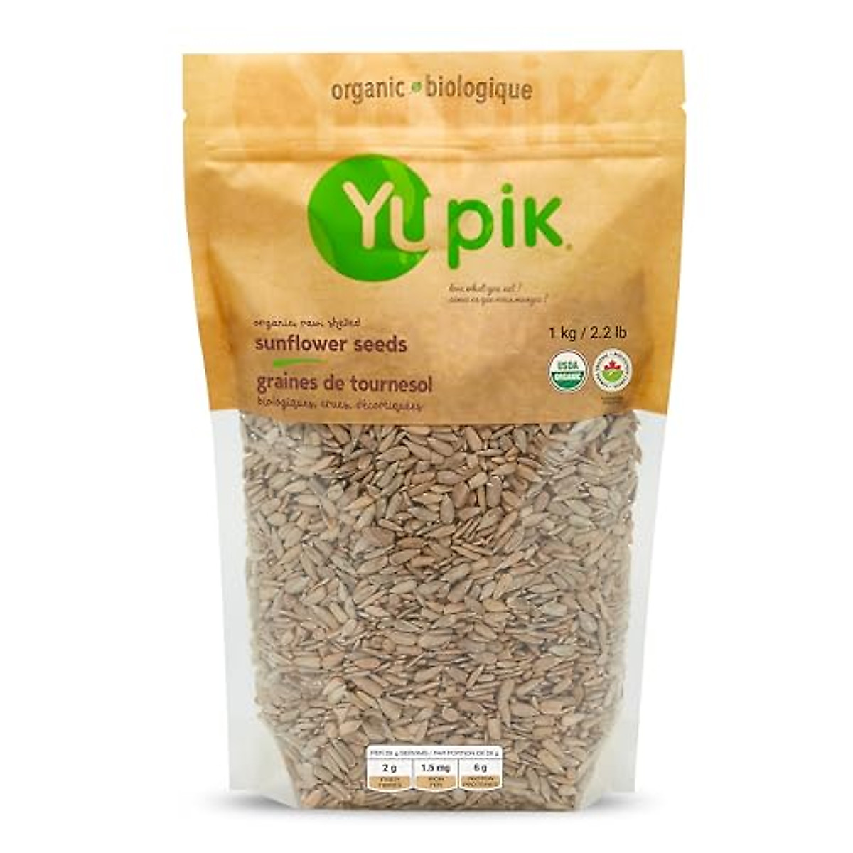 Yupik Organic Raw Shelled Sunflower Seeds, 2.2 lb (Pack of 1)