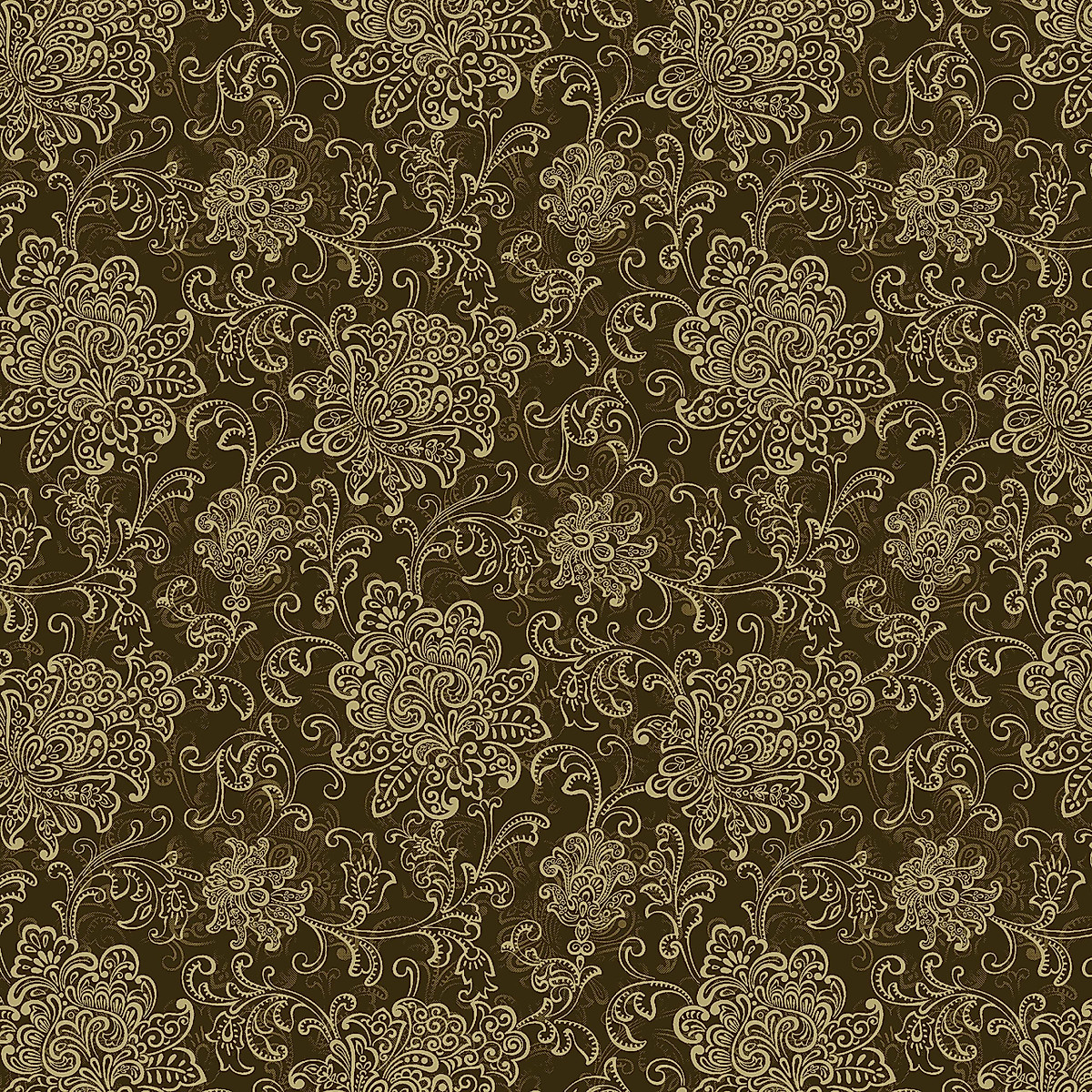 Stitch & Sparkle 100% Cotton Duck 45" Width Scroll Cocoa Color Sewing Fabric by The Yard D002G0101