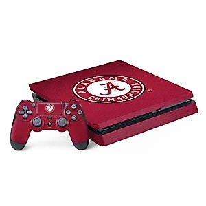 Skinit Decal Gaming Skin Compatible with PS4 Slim Bundle - Officially Licensed College University of Alabama Seal Design