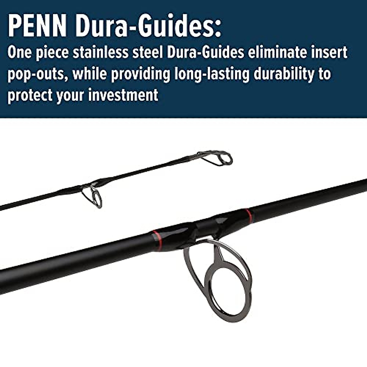 PENN Fierce IV Spinning Reel and Fishing Rod Combo, Black/Red