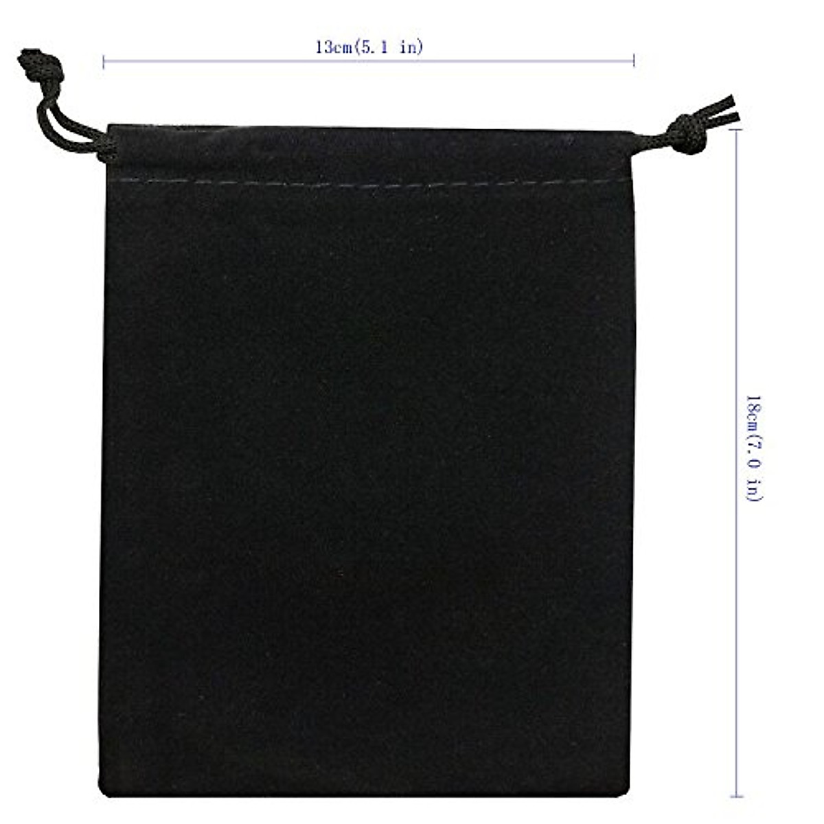 Ankirol 50pcs Velvet Drawstring Bags Jewelry Bags Pouches (Black, 5" X 7")