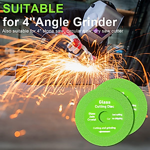 Glass Cutting Disc Pack of 5, Ultra-Thin Diamond Cutting Disc Saw Blade Suitable for 4 Inch Angle Grinder, Diamond Cut Off Wheels for Glass Ceramic Diamond Marble Jade Crystal Cutting Sand Wheel
