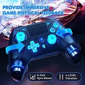 Compatible with PS5 Controller, Wired Controller for Playstation 5/PS4/PC, Gaming Controllers, Gamepad with Dual Vibration 6-axis Gyroscope Support Turbo Macro Multi Touch Pad 3.5mm Audio Jack