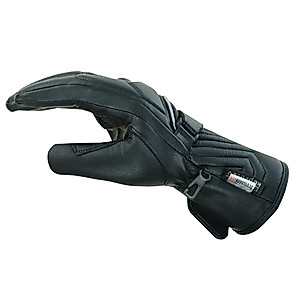 Goatskin Leather Motorcycle, Biker, Riding, Cruising, Motorbike Reinforced Palm Gloves (Medium)