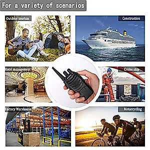 pxton Two Way Radios Long Range Walkie Talkies for Adults with Headphones,16 Channel Handheld 2 Way Radio Rechargeable with Flashlight Li-ion Battery and Charger（6 Pack）