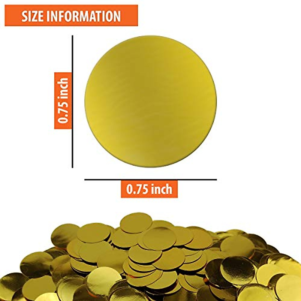 Gold Sparkling Round Dot Confetti 100 Grams Metallic Glitter Foil Circle Confetti for Party Table Scatter Wedding Festival DIY Decoration