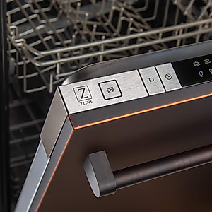 ZLINE 18 in. Top Control Dishwasher in Stainless Steel with Stainless Steel Tub and Traditional Style Handle