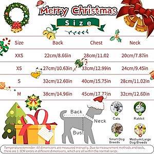 Christmas Dog Harness Dress with Leash Set Red Plaid Puppy Sweaters for Small Dogs Girl Winter Warm Pet Clothes Outfits Cute Bowknot Doggy Apparel Cat Holiday Xmas Party Costume (X-Small, Red)