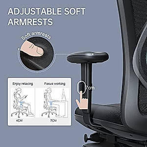 XUER Ergonomic Office Chair - Home Office Desk Chair with Footrest, Breathable Mesh Design High Back Computer Chair, Adjustable Headrest and Lumbar Support (Black)