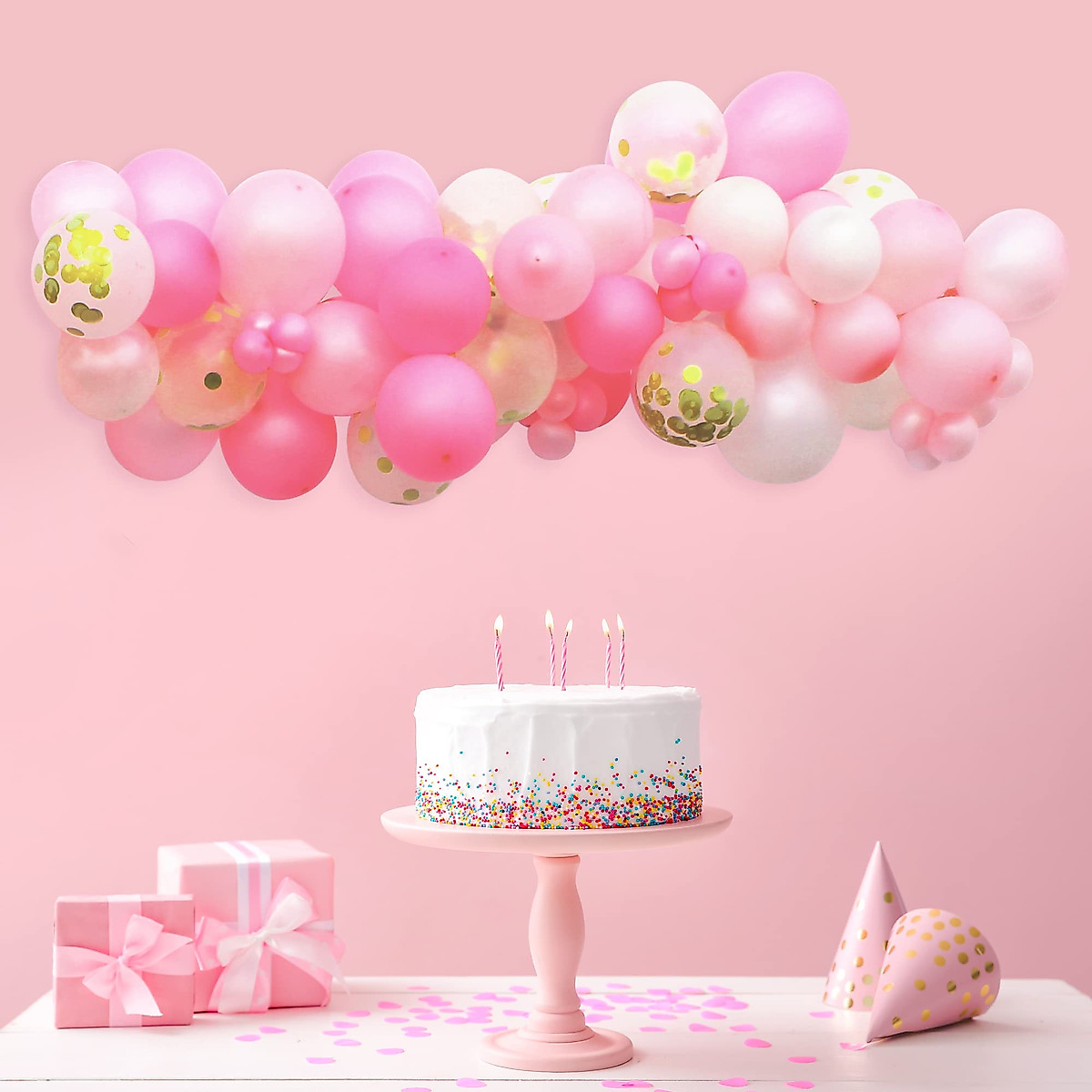 50 Pcs Pink Balloons Set for Parties, Hot Pink & Pink Pearl - Durable Thick Latex Balloons for Party Decorations,Pink Balloons Pack,Ideal for Birthday,Wedding,Bridal Shower