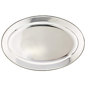 Winco Stainless Steel OPL-18 Oval Platter, 18 11.5-Inch