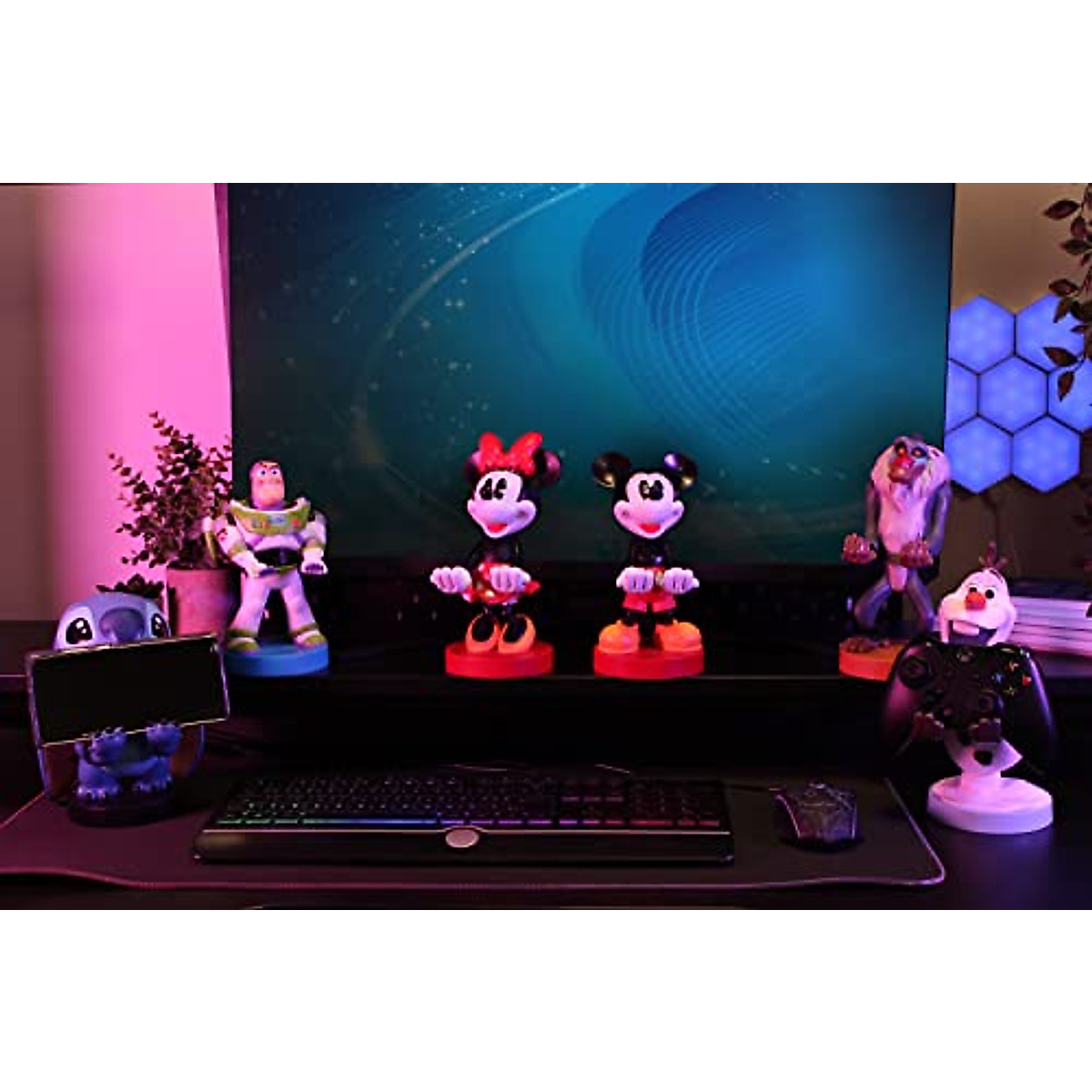 Exquisite Gaming Cable Guys: Disney Mickey Mouse Phone Stand & Controller Holder - Officially Licenced Figure - Exquisite Gaming