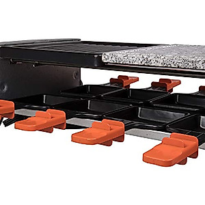 MasterChef Dual Raclette Table Grill w Non-Stick Grilling Plate & Cooking Stone- 8 Person Electric Tabletop Cooker for Korean BBQ- Melt Cheese, Cook Meat & Veggies at Once-(19" x 8") Gift, Summer Pary