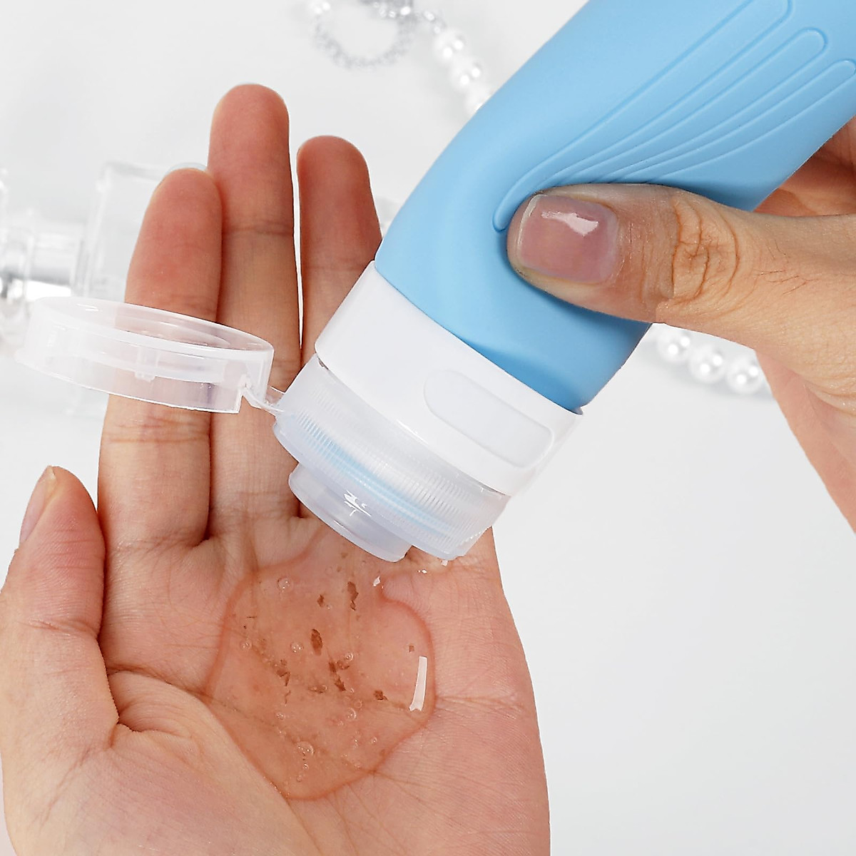 Meartchy 4 Pack Travel Bottles for Toiletries, 3oz Leak Proof Silicone Travel Size Toiletries Bottles, BPA Free Squeezable Travel Size Containers, TSA Approved Travel Essentials (Multicolor)