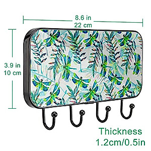 Lyetny Towel Holder Wall Mounted Towel Rack Bathroom Decor Bathrobe Robe Coat Clothing Beautiful Green Dragonfly Bath Towel Hanger Storage Organizer