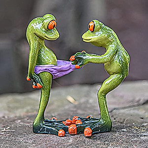 Sungmor Novelty Frog Figurines Collectibles Frog Statues, Miniature Frog Sculptures Home Decor,Funny Frog Statues for Yard and Garden, Resin Frog Ornament for Home Desk Decoration