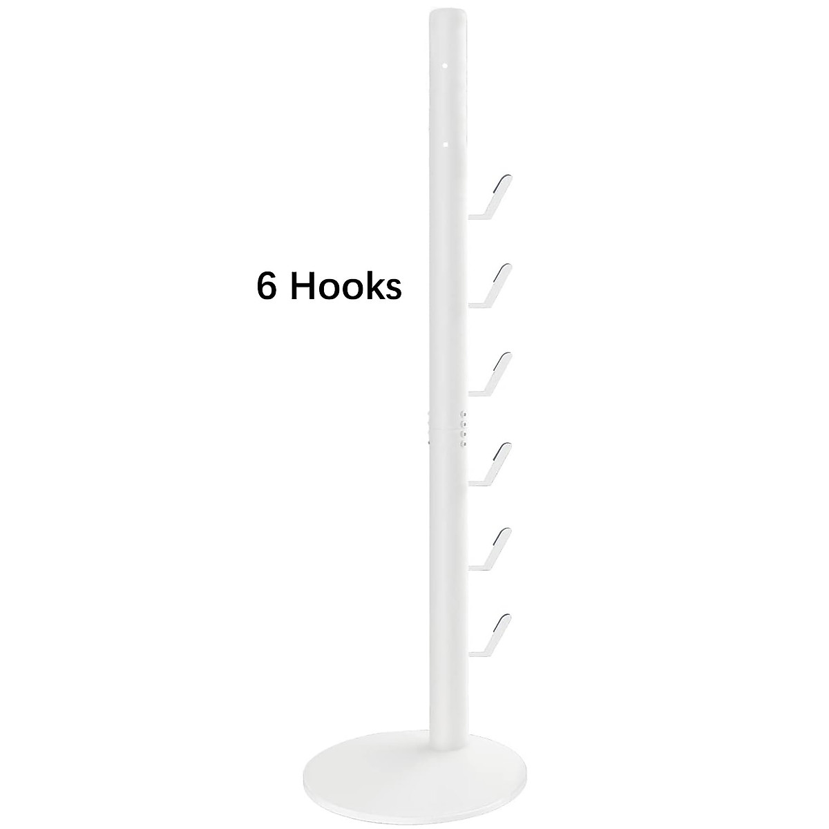 XIGOO Freestanding Vacuum Stand Holder Compatible with V15 Detect, V11 V10 V8 V7 V6 Cordless Vacuum Cleaners, Floor Docking Station Metal Organizer Bracket with 6 Hooks, White