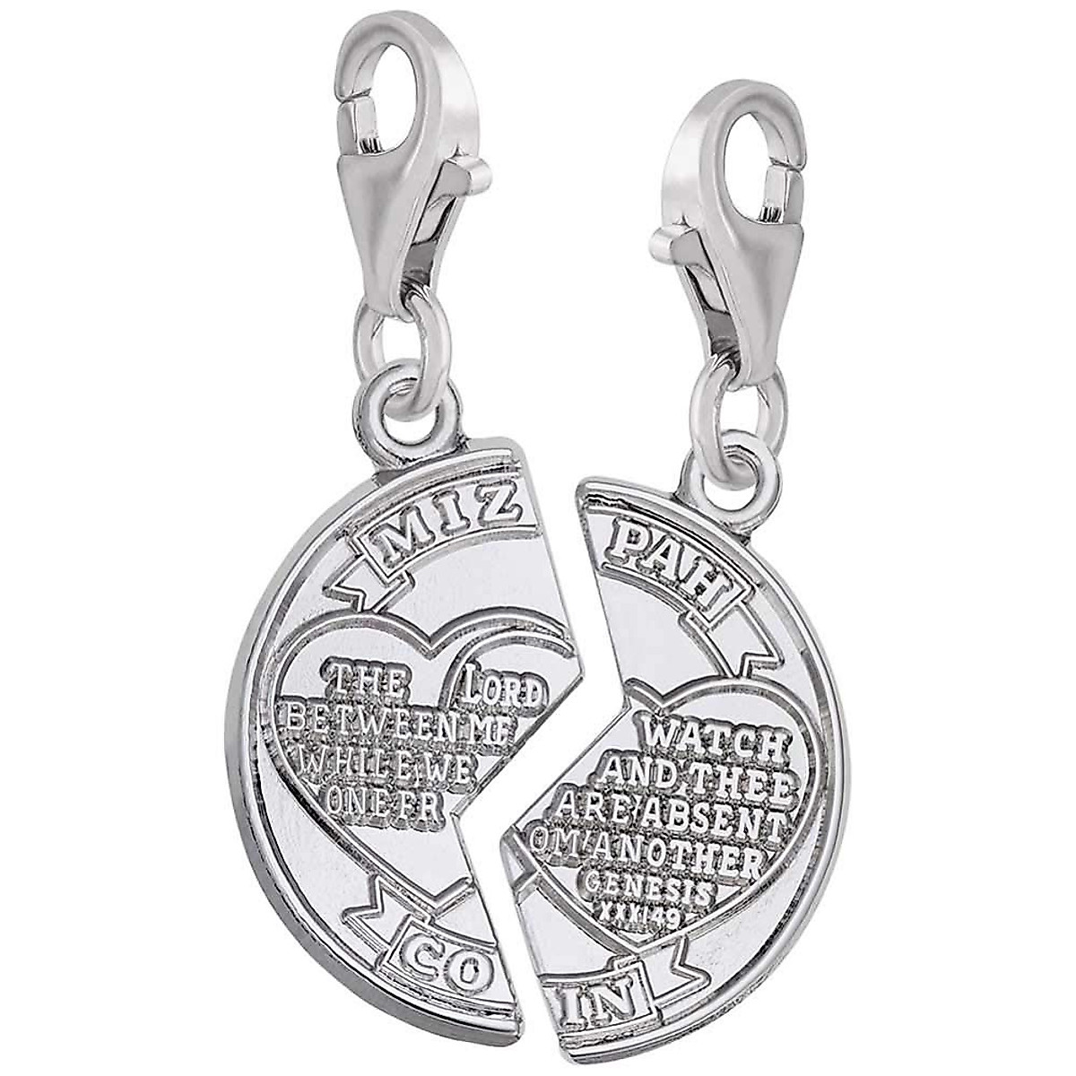 Rembrandt Charms Mizpah Charm with Lobster Clasp, Sterling Silver