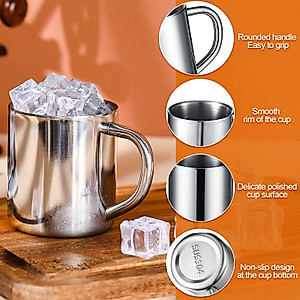 Amyhill 12 Pieces Stainless Steel Mug 7.5oz Camping Coffee Mugs Kids Hot Chocolate Mug Metal Cup Dishwasher Safe Stainless Steel Coffee Cup