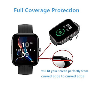 Aemus Compatible for Amazfit Bip 3 Screen Protector (3 Pack) Bip 3 Pro Smart Watch 3D Full Coverage Protective Film anti-scratch