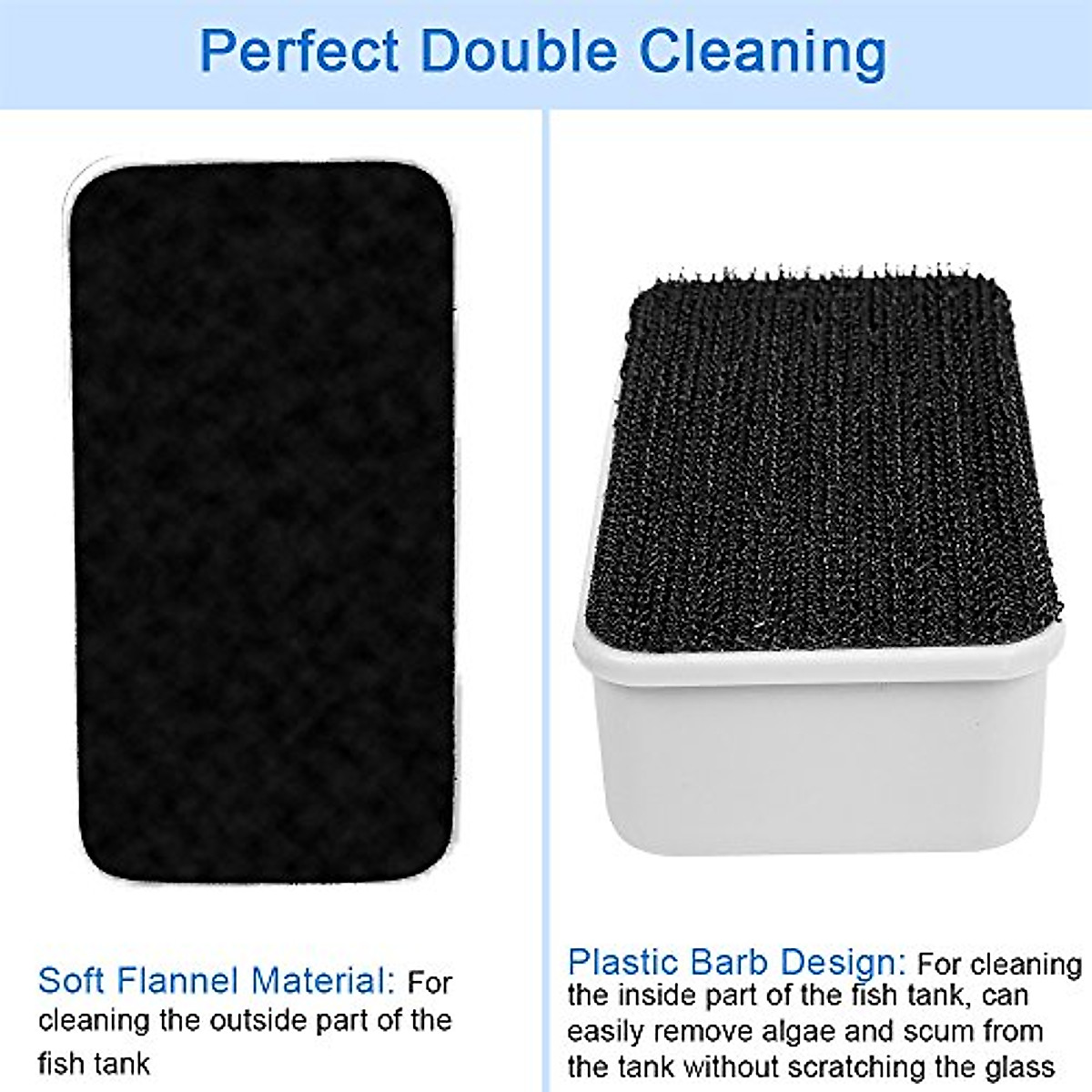 DaToo Aquarium Cleaner Fish Tank Glass Cleaner Algae Cleaner Scraper Magnetic Scrubber Algae Clean Brush, 2 Pcs, 1 Yr Warranty