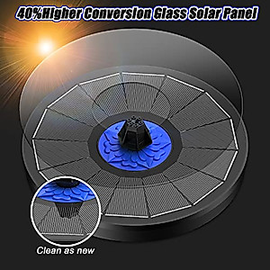 SZMP Solar Fountain 2023 Upgrade, 3.5W Solar Powered Bird Bath Fountains with Flower, Outdoor Water Feature Solar Fountain Pump with 7-in-1 Nozzles, 4 Fixed Pipes for Humingbirds, Garden, Pool, Pond