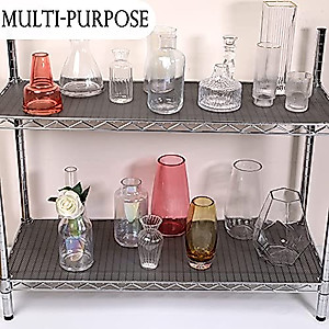 FLPMIX Thick Shelf Liner 12 inch Wide, Standard Size (12 by 197 Inch) Pantry Shelf Liner for Wire Shelves, Waterproof, Heavy Duty, Easy to Cut, Plastic Kitchen Drawer Liner, Transparent Grey