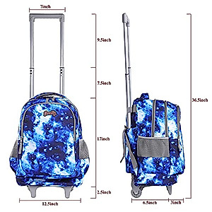 seastig Rolling Backpack for Kids Wheeled Backpack 18in Double Handle Backpack with Wheels