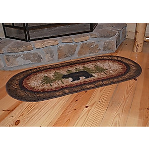 Cozy Cabin CC5276 Birch Bear Non Skid Rug 20"x44" Wedge Brown