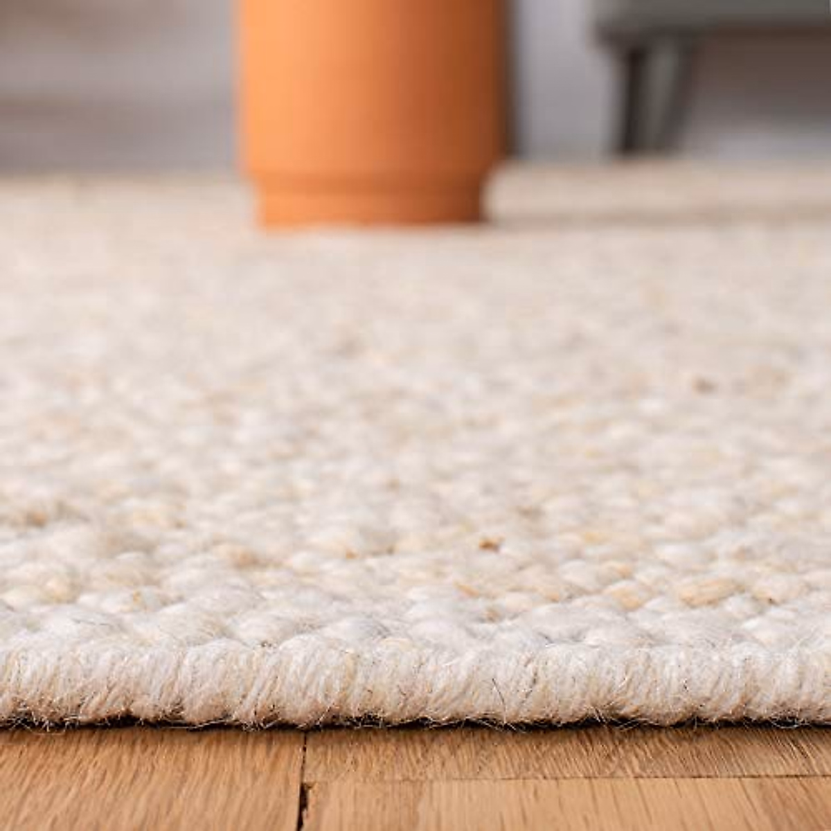 SAFAVIEH Natura Collection 8' x 10' Ivory NAT263A Handmade Wool Area Rug