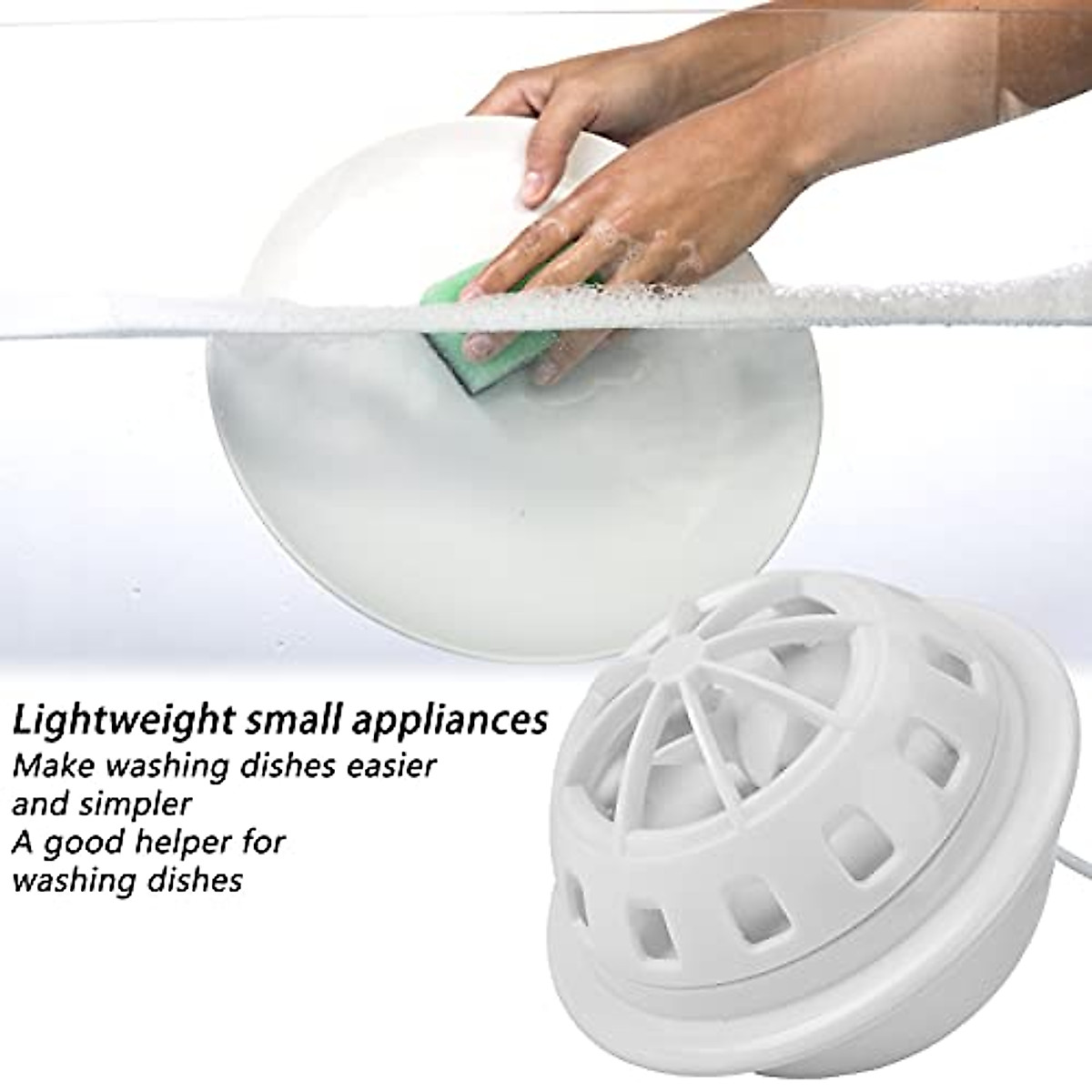 Luroze Mini Dishwasher, Portable Usb-powered High Pressure Wave Turbo Dishwasher with 2 Modes,Automatic Shut off Efficient Cleaning Small Dish Washing Machine for Travel Kitchen Tableware(white)