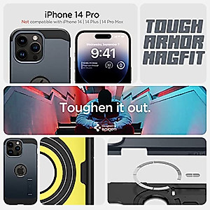 Spigen Tough Armor (MagFit) Compatible with MagSafe Designed for iPhone 14 Pro Case (2022) - Metal Slate