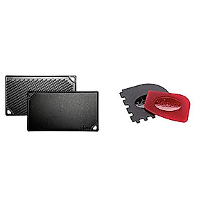 Lodge LDP3 Reversible Grill/Griddle, 9.5-inch x 16.75-inch & SCRAPERCOMBO Pan and Grill Scraper, Set of 2