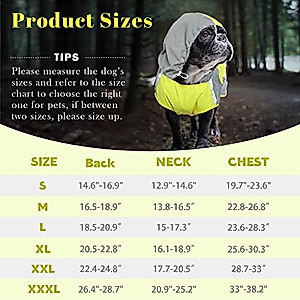 IECOii Dog Raincoat, Adjustable Dog Rain Jacket with Reflective Stripes, Dog Rain Coat with Hood, Waterproof Lightweight Dog Coat, Dog Raincoat with Magic Sticker, Pet Raincoat for Medium Large Dogs