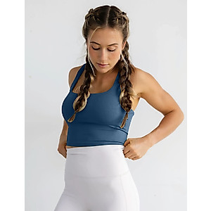 Women's Strappy Sports Bra Criss Cross Back Crop Tank Top Padded Fitness Workout Tops Longline Yoga Bras