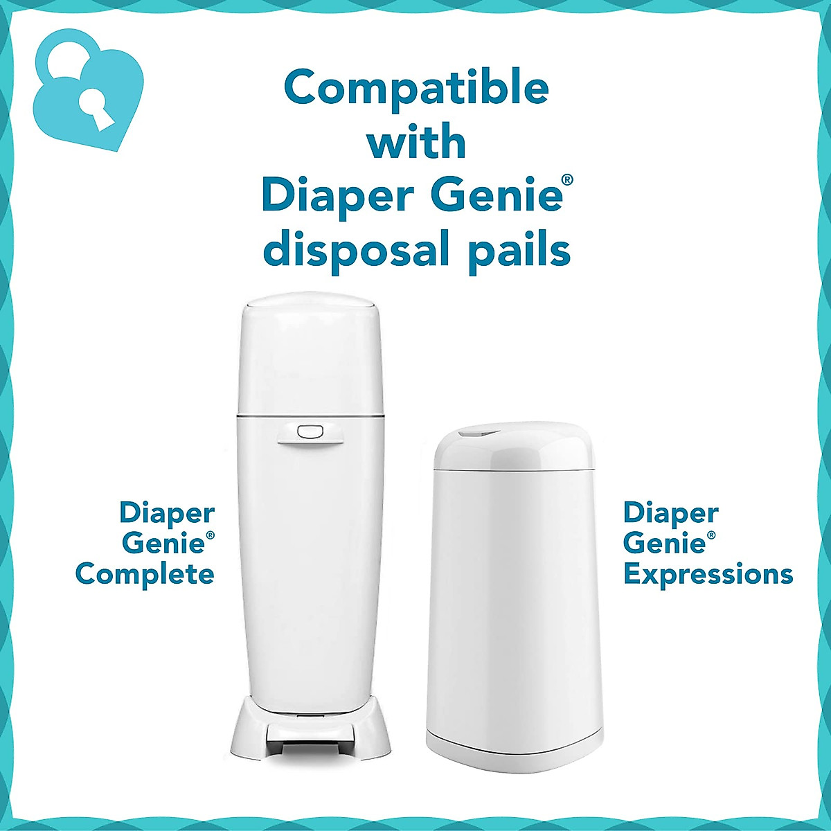 Diaper Lock Refills for Diaper Genie Pails | 240 Count (4-Pack) | Compatible with All Diaper Genie Complete, Expressions, Essentials, Elite and Quick Caddy Pails